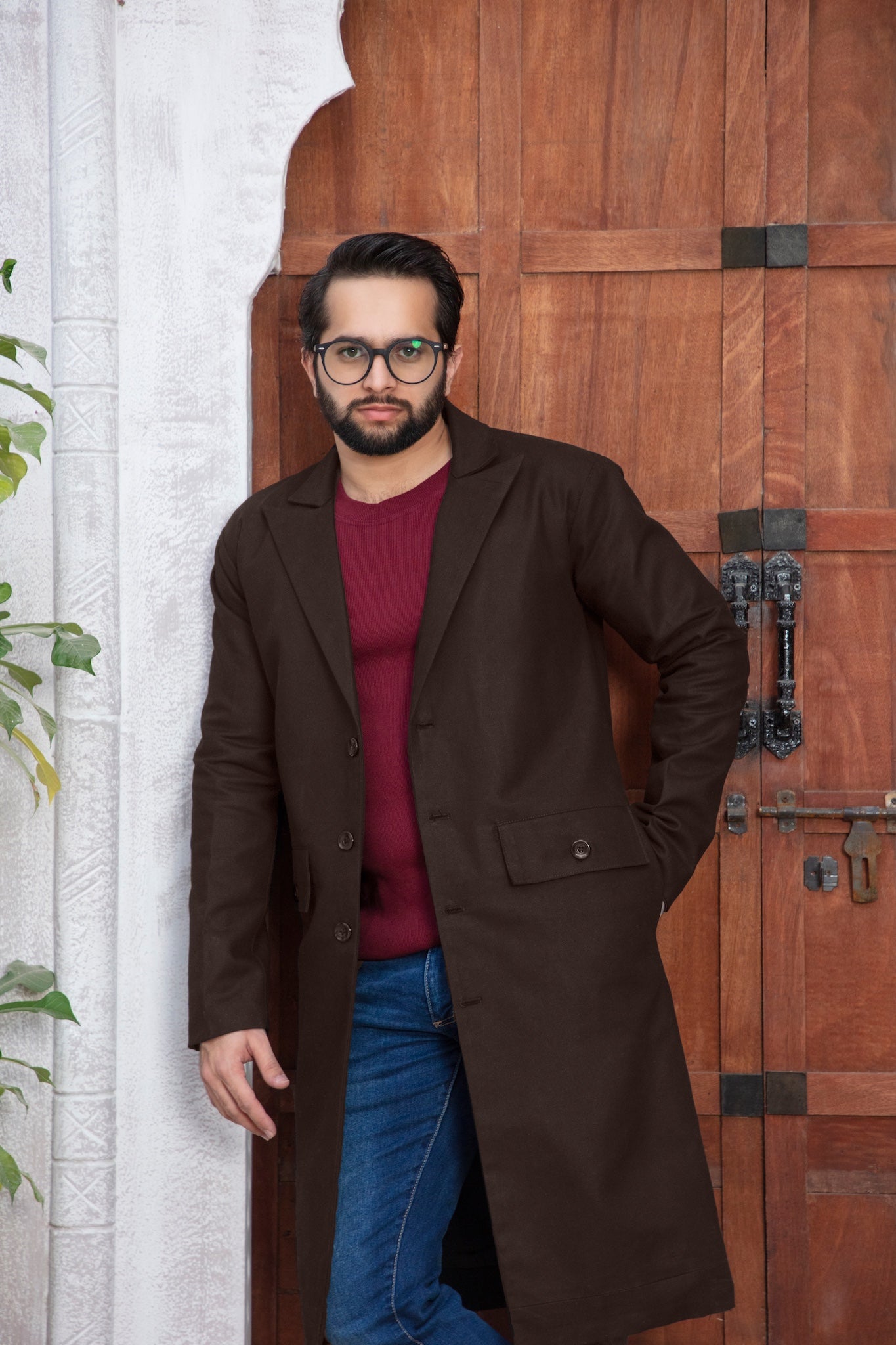 Mocha Drape Men's Long Coat – Decuir